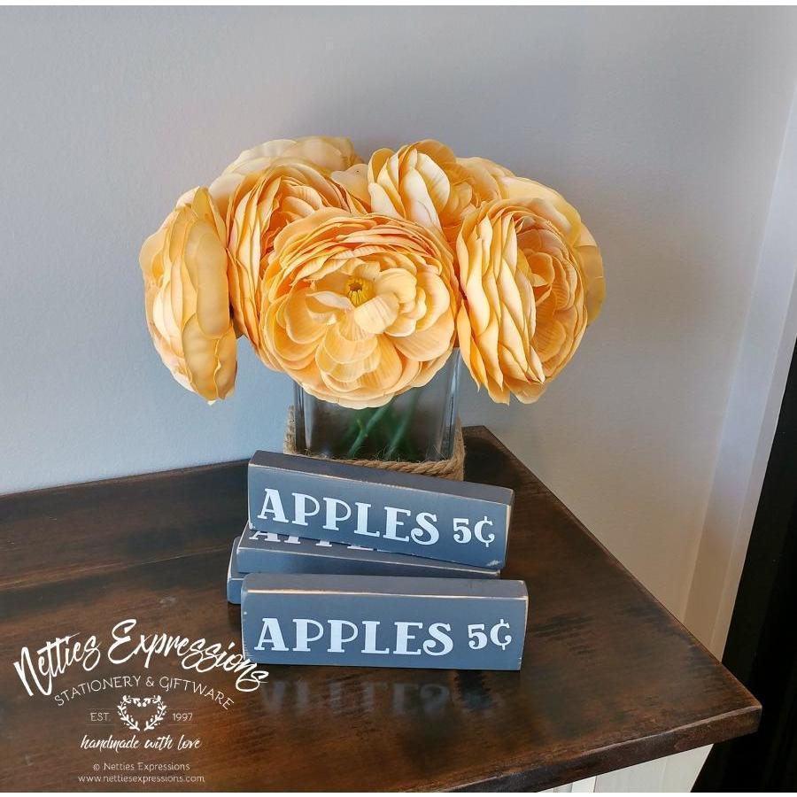 Apples 5¢ - Rustic Wood Fall Sign | Netties Expressions